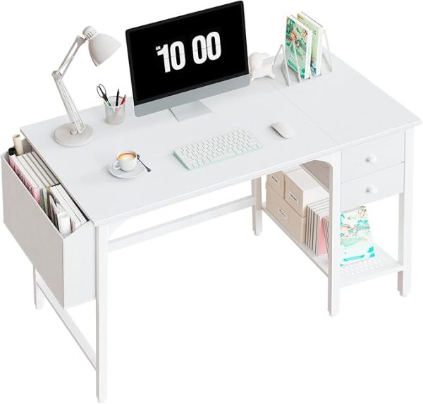 Lufeiya Desks: L-Shaped, Small & White Computer Tables for Home Office